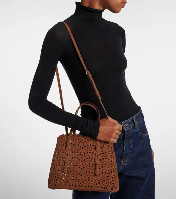 Alaïa Mina 25 Vienne Wave Leather Top-handle Bag - Brown