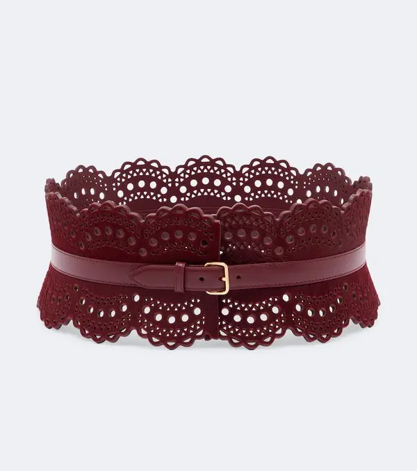 Alaïa Leather Corset Belt - Red