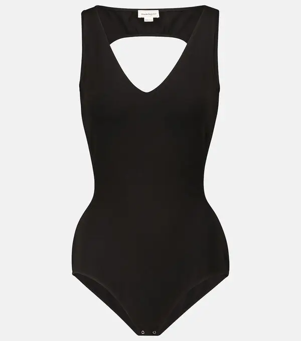 Alexander McQueen Cutout Stretch-knit Bodysuit