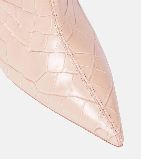 CHRISTIAN LOUBOUTIN Croc-effect Leather Ankle Boots