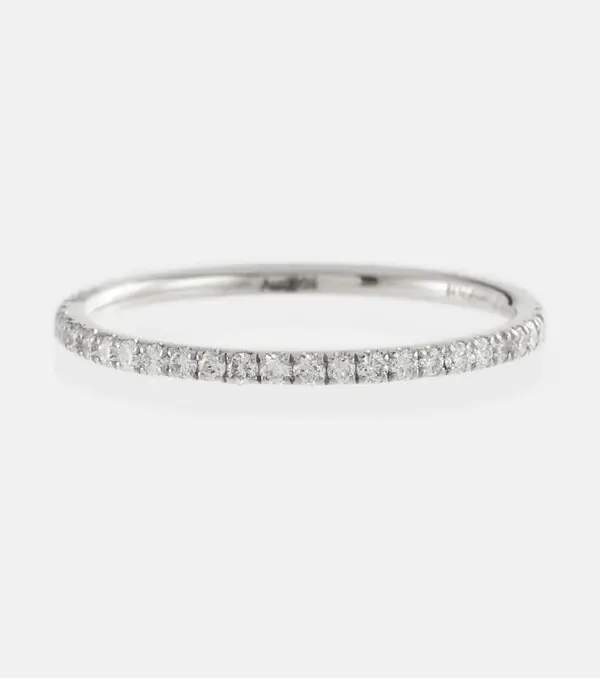 Ileana Makri Thread Band 18kt Gold Ring With Diamonds - Silver