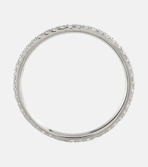 Ileana Makri Thread Band 18kt Gold Ring With Diamonds - Silver