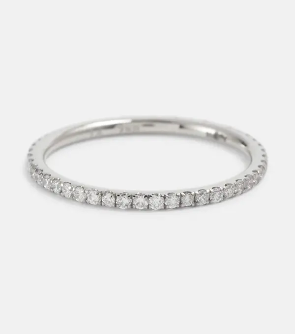 Ileana Makri Thread Band 18kt Gold Ring With Diamonds - Silver