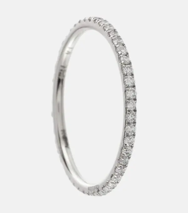 Ileana Makri Thread Band 18kt Gold Ring With Diamonds - Silver