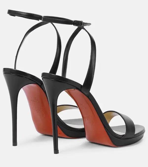 CHRISTIAN LOUBOUTIN Loubi Queen 120 Leather Sandals - Black