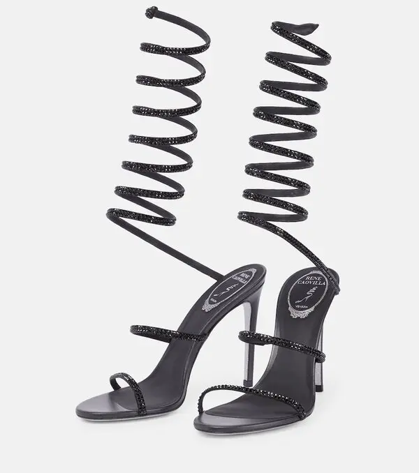 Rene Caovilla Cleo Embellished Sandals - Black