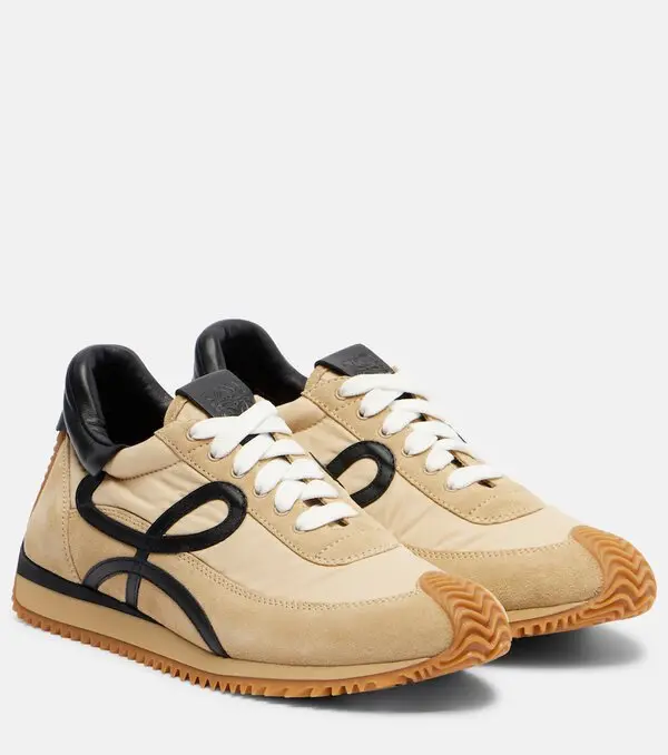 Loewe Flow Runner Suede Sneakers - Beige