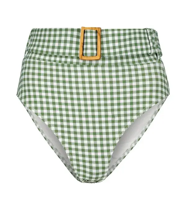 ALEXANDRA MIRO Ursula Gingham Bikini Bottom - Green