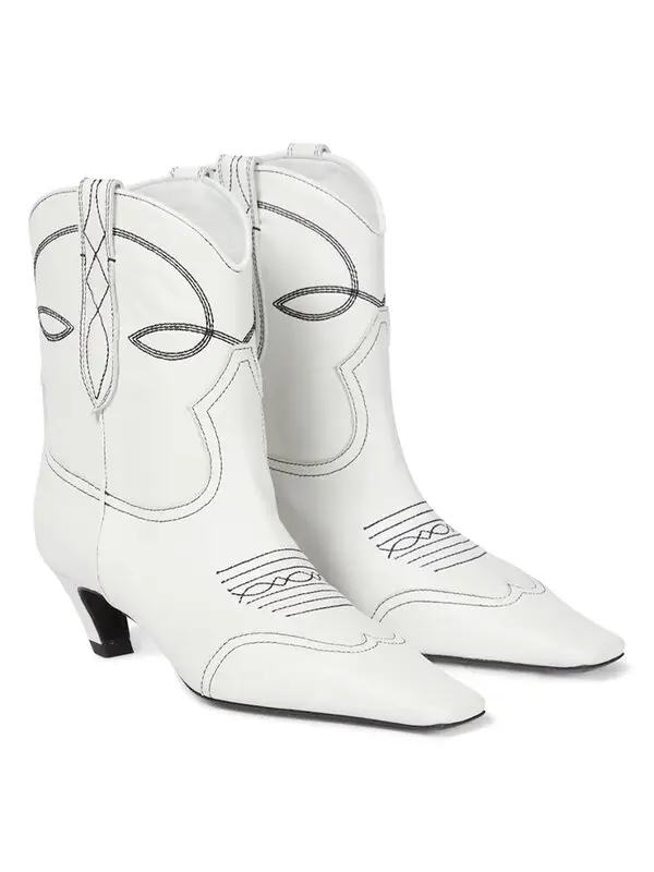 Khaite Dallas Leather Cowboy Boots