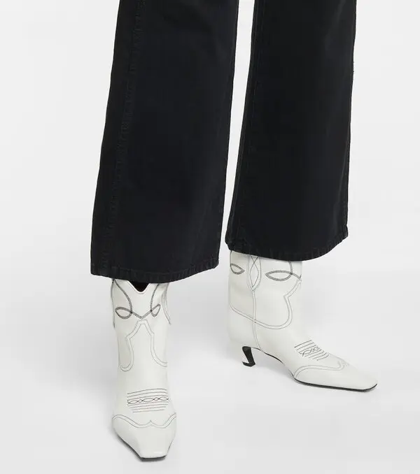 Khaite Dallas Leather Cowboy Boots