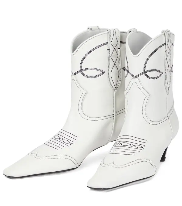 Khaite Dallas Leather Cowboy Boots