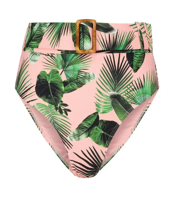 ALEXANDRA MIRO Ursula Palm-print Bikini Bottom - Pink
