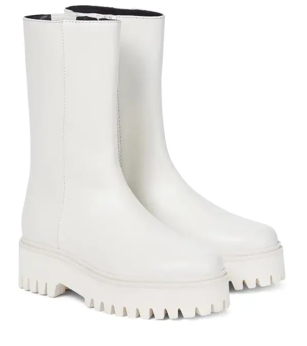 Dorothee Schumacher Sporty Elegance Leather Boots - White