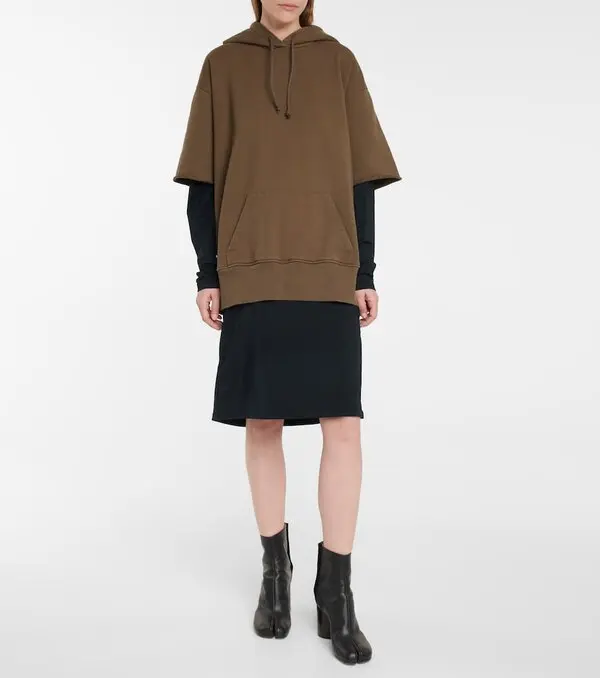 Maison Margiela Cotton Hoodie Dress In Brown - 30% Off