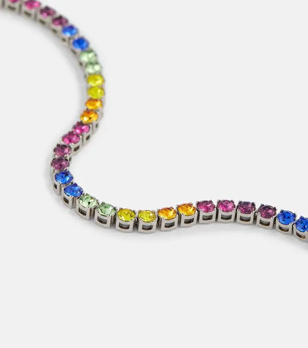 Amina Muaddi Tennis Crystal Necklace - Multicoloured