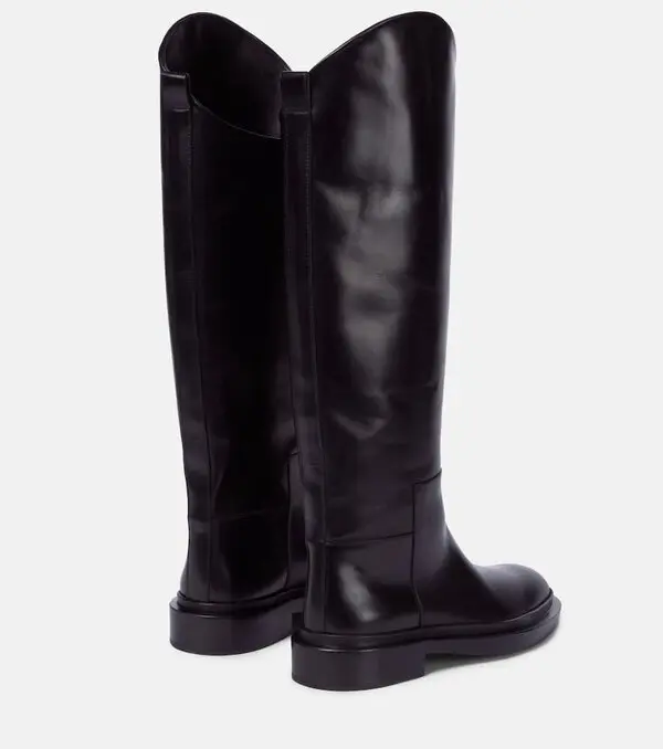 JIL SANDER Leather Riding Boots - Black