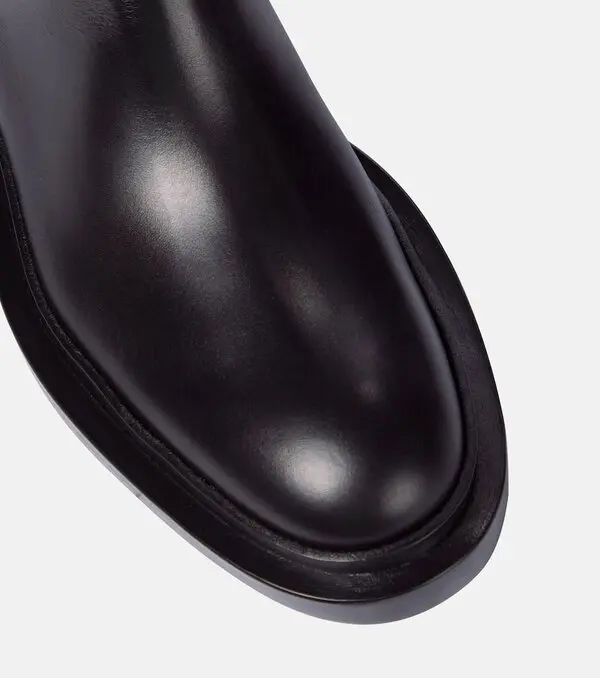 JIL SANDER Leather Riding Boots - Black