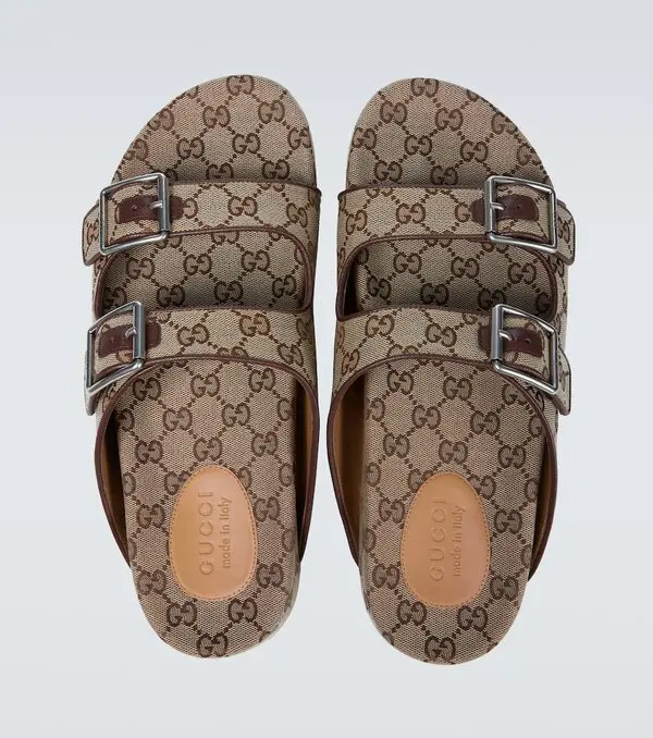 Gucci Gg Supreme Canvas Sandals - Brown | Editorialist