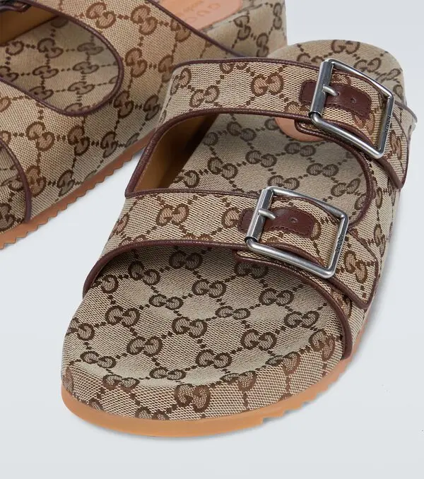 Gucci Gg Supreme Canvas Sandals - Brown | Editorialist