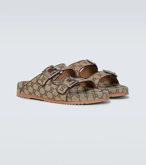 Gucci Gg Supreme Canvas Sandals - Brown | Editorialist