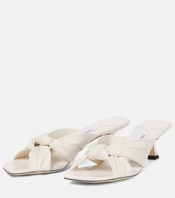JIMMY CHOO Avenue 50 Leather Sandals - White