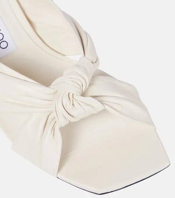 JIMMY CHOO Avenue 50 Leather Sandals - White