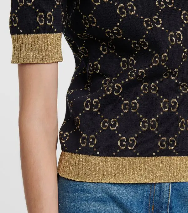Gucci Cotton-blend Lamé Top