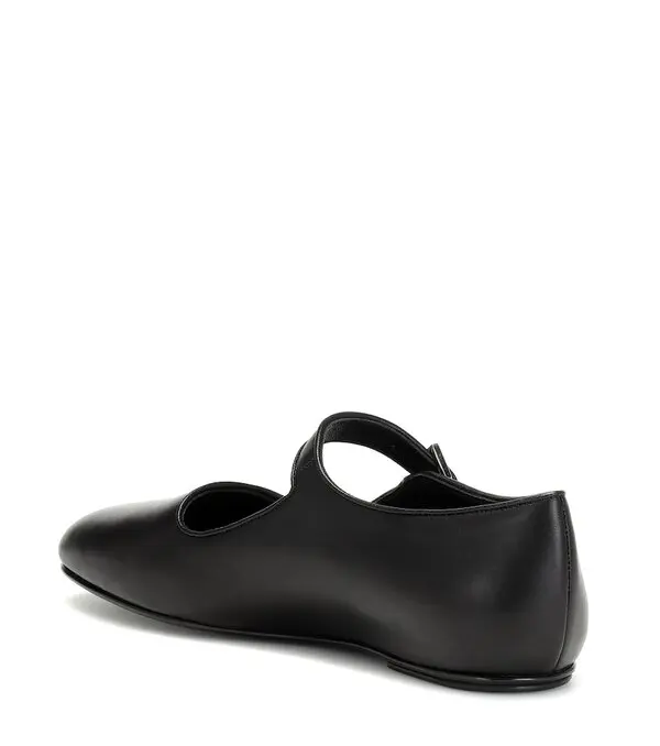 THE ROW Ava Leather Ballet Flats - Black