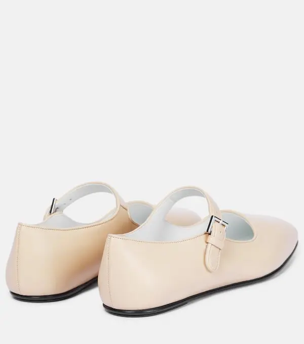 THE ROW Ava Leather Ballet Flats - White