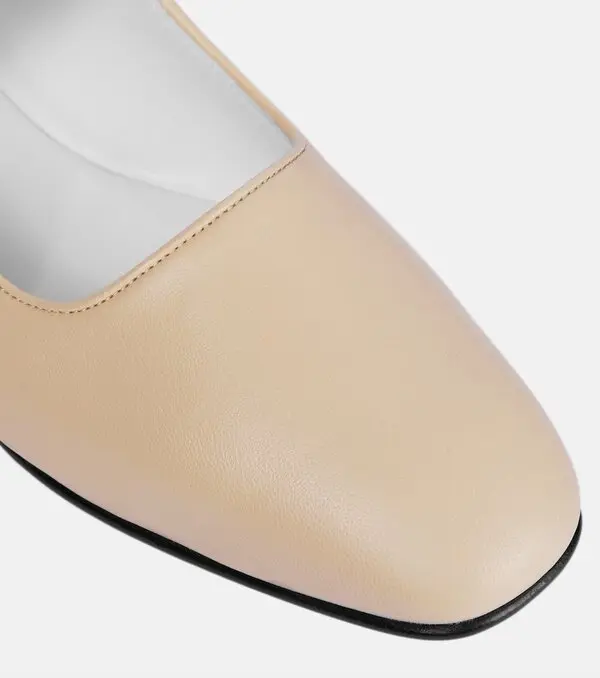 THE ROW Ava Leather Ballet Flats - White