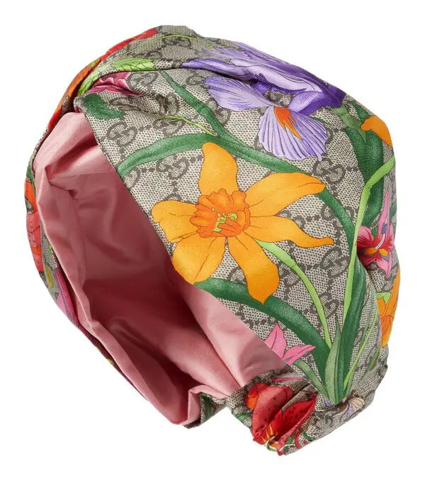 Gucci Gg Flora Printed Silk Headband