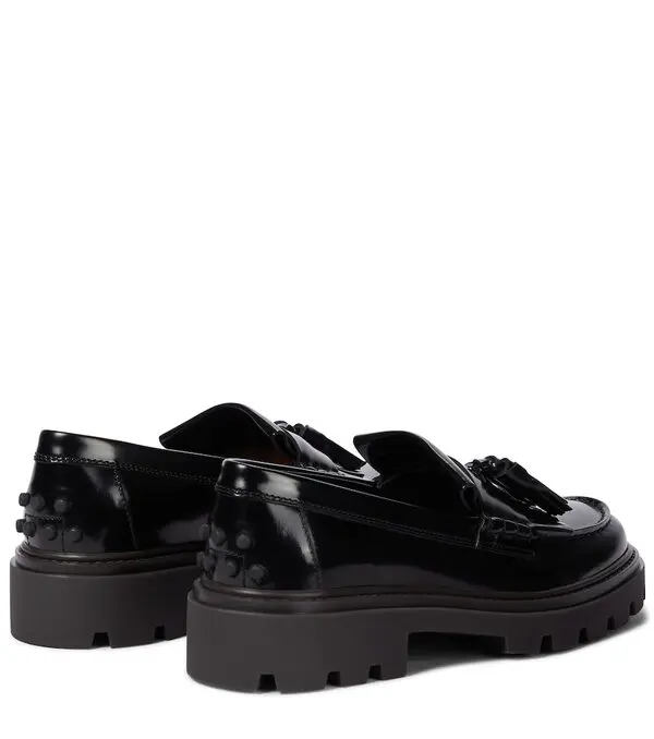 TOD'S Leather Tasseled Platform Loafers