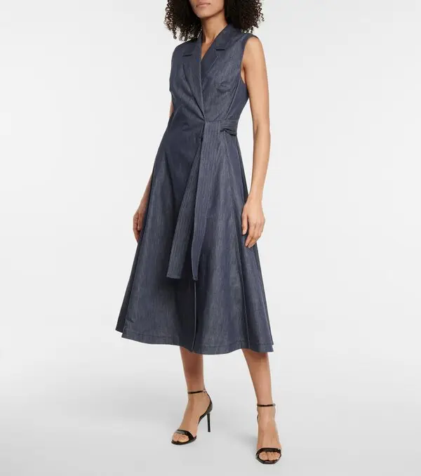 carolina herrera denim wrap dress Carolina Herrera Denim Wrap Dress In Blue - 30% Off