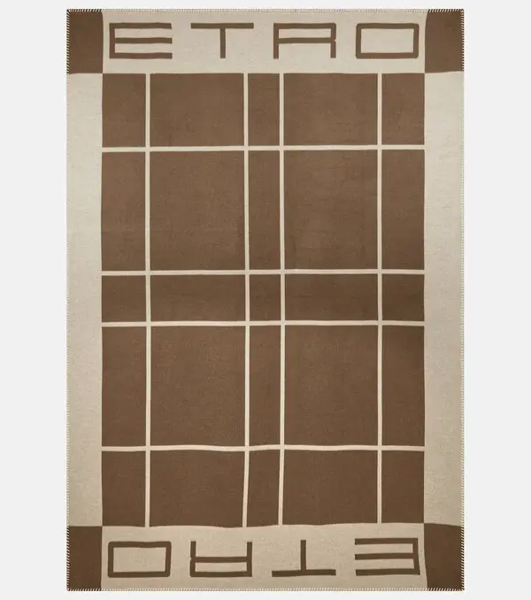 Etro Jacquard Silk Throw - Brown