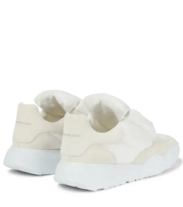 Alexander McQueen Puffy Suede-trimmed Sneakers
