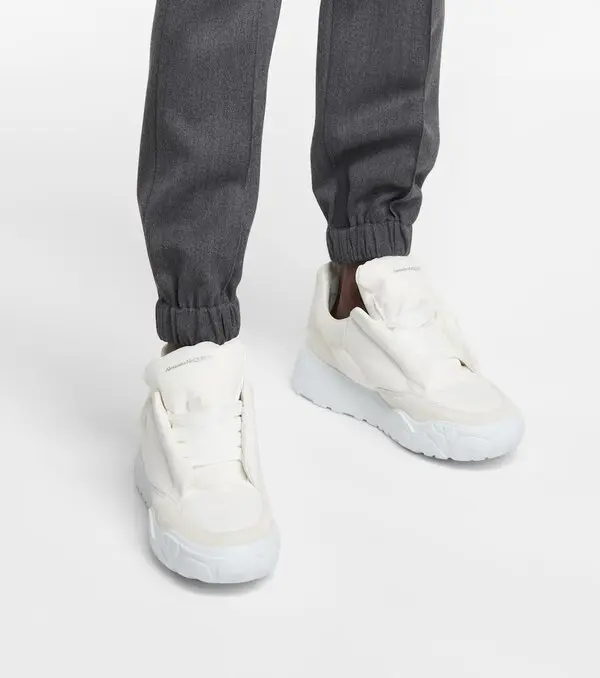Alexander McQueen Puffy Suede-trimmed Sneakers