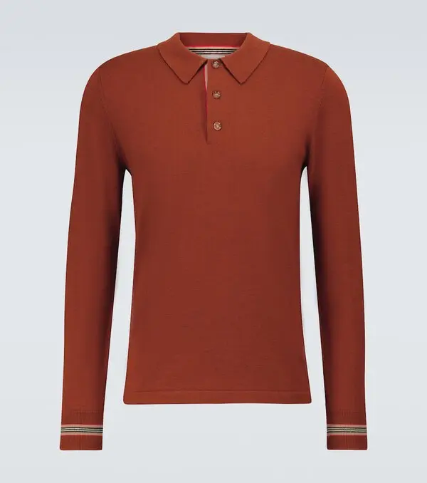 Burberry Pace Merino Wool Long-sleeved Polo