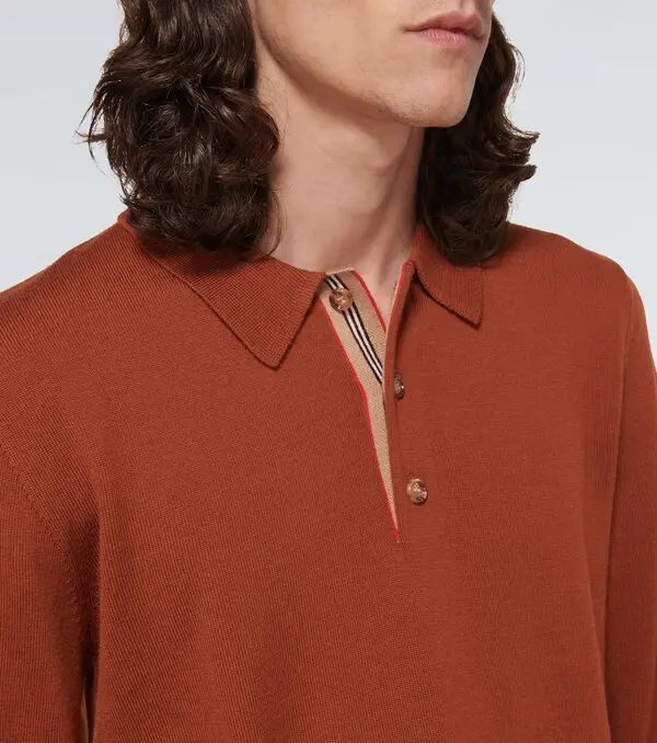 Burberry Pace Merino Wool Long-sleeved Polo