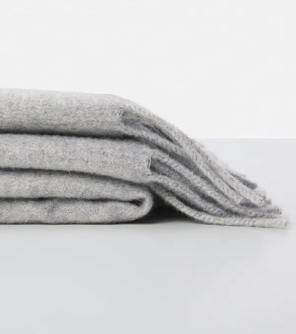 Brunello Cucinelli Square Cashmere Blanket - Grey