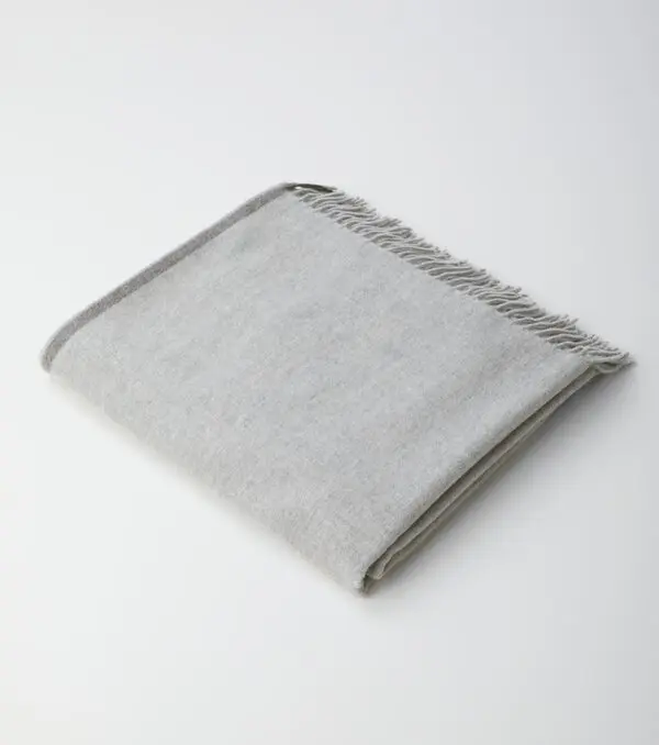 Brunello Cucinelli Square Cashmere Blanket - Grey