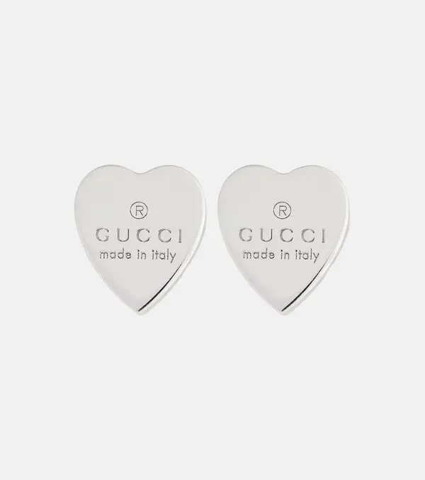 Gucci Sterling Heart Stud Earrings - Silver