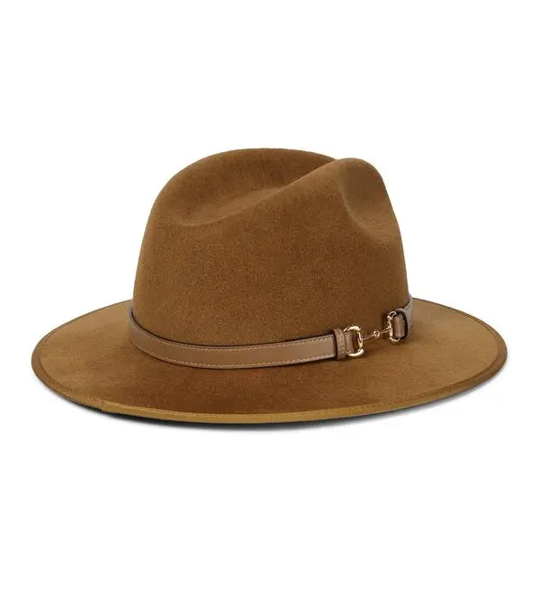 Gucci Horsebit Leather-trimmed Felt Fedora