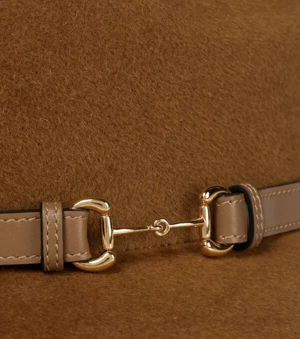Gucci Horsebit Leather-trimmed Felt Fedora