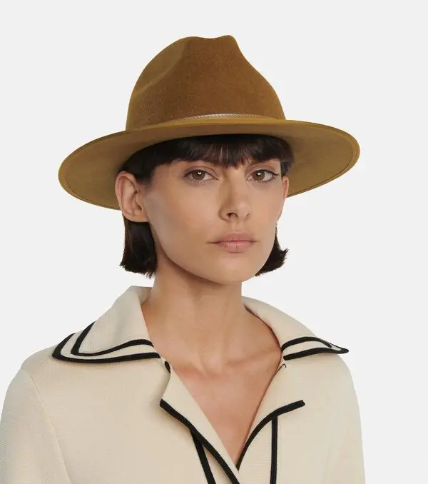 Gucci Horsebit Leather-trimmed Felt Fedora