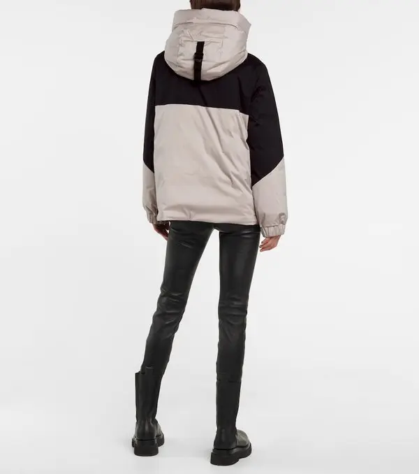 Moncler Iberis Hooded Half-zip Down Jacket - Black