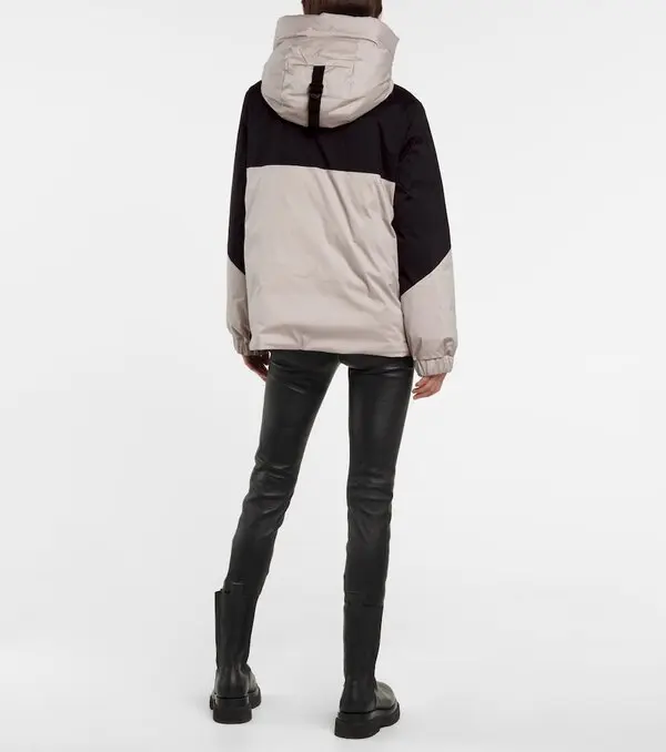 Moncler Iberis Hooded Half-zip Down Jacket