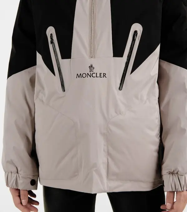 Moncler Iberis Hooded Half-zip Down Jacket