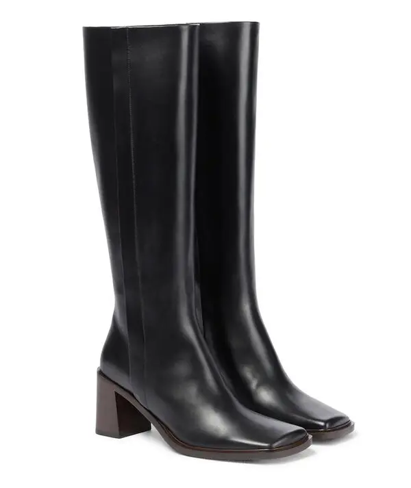 THE ROW Patch Knee-high Leather Boots