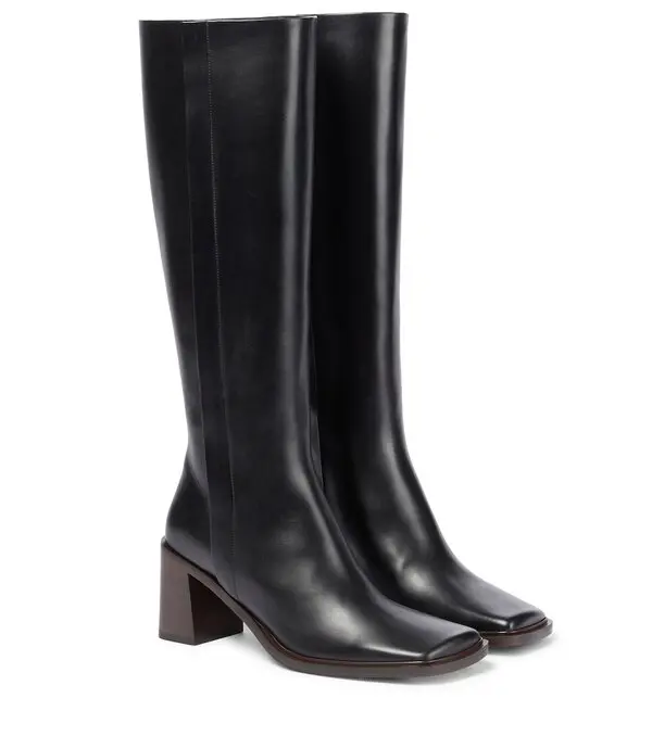 THE ROW Patch Knee-high Leather Boots