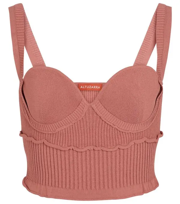 Altuzarra Piper Ribbed-knit Bustier